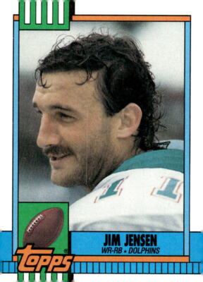1990 Topps #333a Jim Jensen - Miami Dolphins | eBay