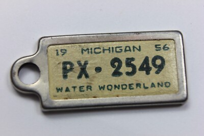Vintage Michigan 1956 Disabled Veterans License Plate Fob Tag # PX-2549 ...
