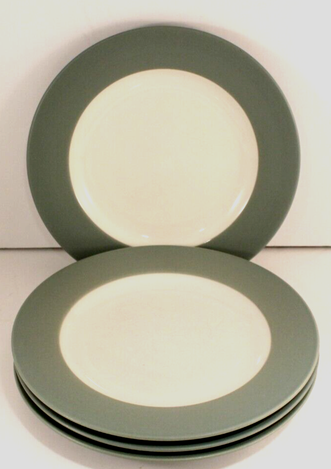 Noritake COLORWAVE GREEN Rim Dinner Plates 8485Y Stoneware * Set of 4 * ...