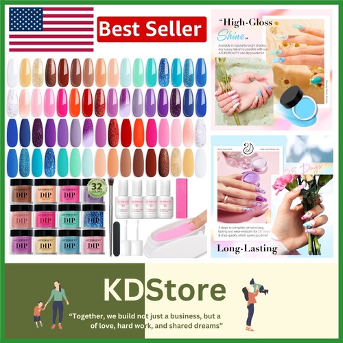 DIY French Manicure Kit - 42 Pcs of Color-Changing Dip Powder with ...