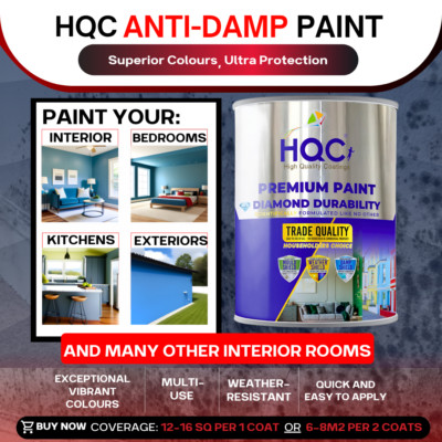 HQC Damp Proof & Damp Seal Emulsion Paint - 1L to 5L -24 Colours | eBay UK