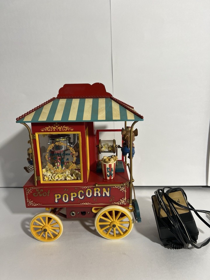 1992 Enesco Musical Popcorn & Mice Automated Music Box "Pop Goes the ...