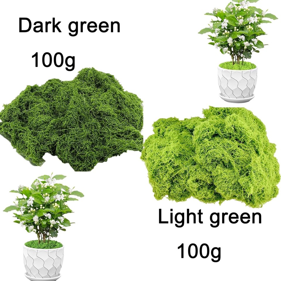HanYun 200g Artificial Fake Moss Decorative, Fake Bulk Sphagnum Moss ...
