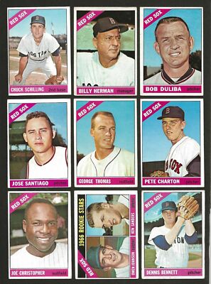 1966 Topps Boston Red Sox Lot Lot A #s 6 37 53 203 216 218 277 329 343 ...
