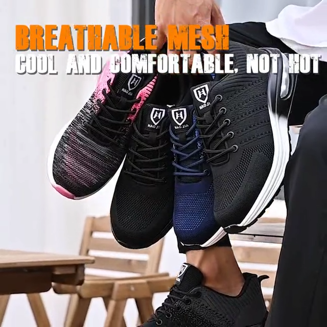 Indestructible Safety Work Shoes Steel Toe Breathable Work Boots Mens ...