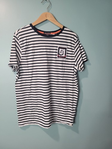 Brotus X AB X Scotch & Soda Blauw Nautical Stripe T Shirt Size L | eBay