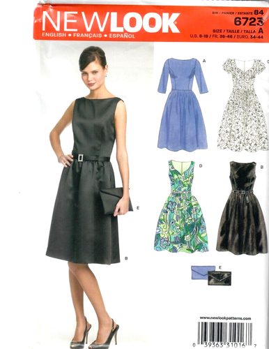New Look Sewing Pattern 6723 Misses Dress in 4 Styles Clutch Purse ...