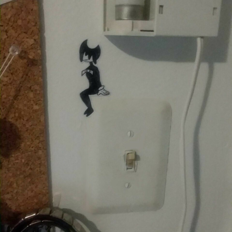 Custom Handmade Ink Demon Monster Batim iCartoon t Decal Light Switch ...
