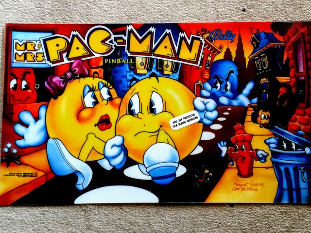 Bally Mr and Mrs PAC Man pinball machine translite | eBay