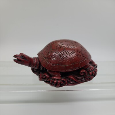 Chinese Red Resin Turtle Statue Figurine | eBay