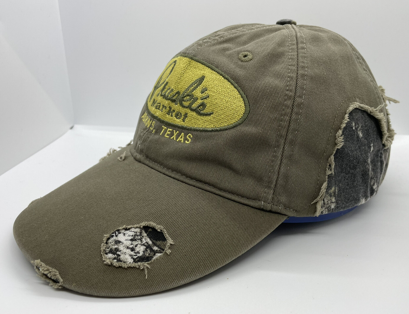 Pruskis Market Adkins Texas Cap Hat Adult Adjustable Camo Distressed ...