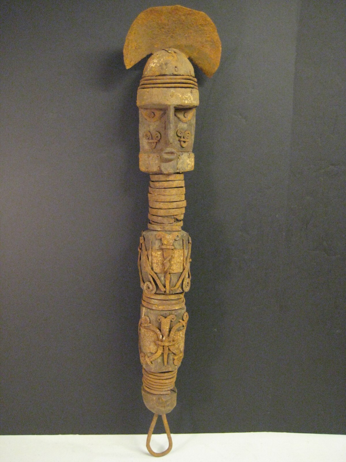 Ofo ritual staff, wood and iron statue, African, Nigeria, Igbo culture ...