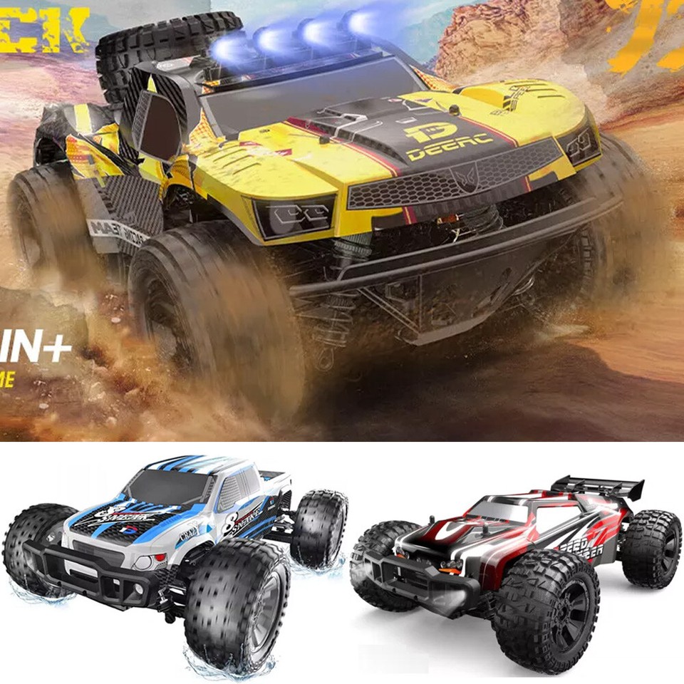 DEERC 1/10 4WD RC Car 48km/h Off Road High Speed RC Monster Truck 40min ...