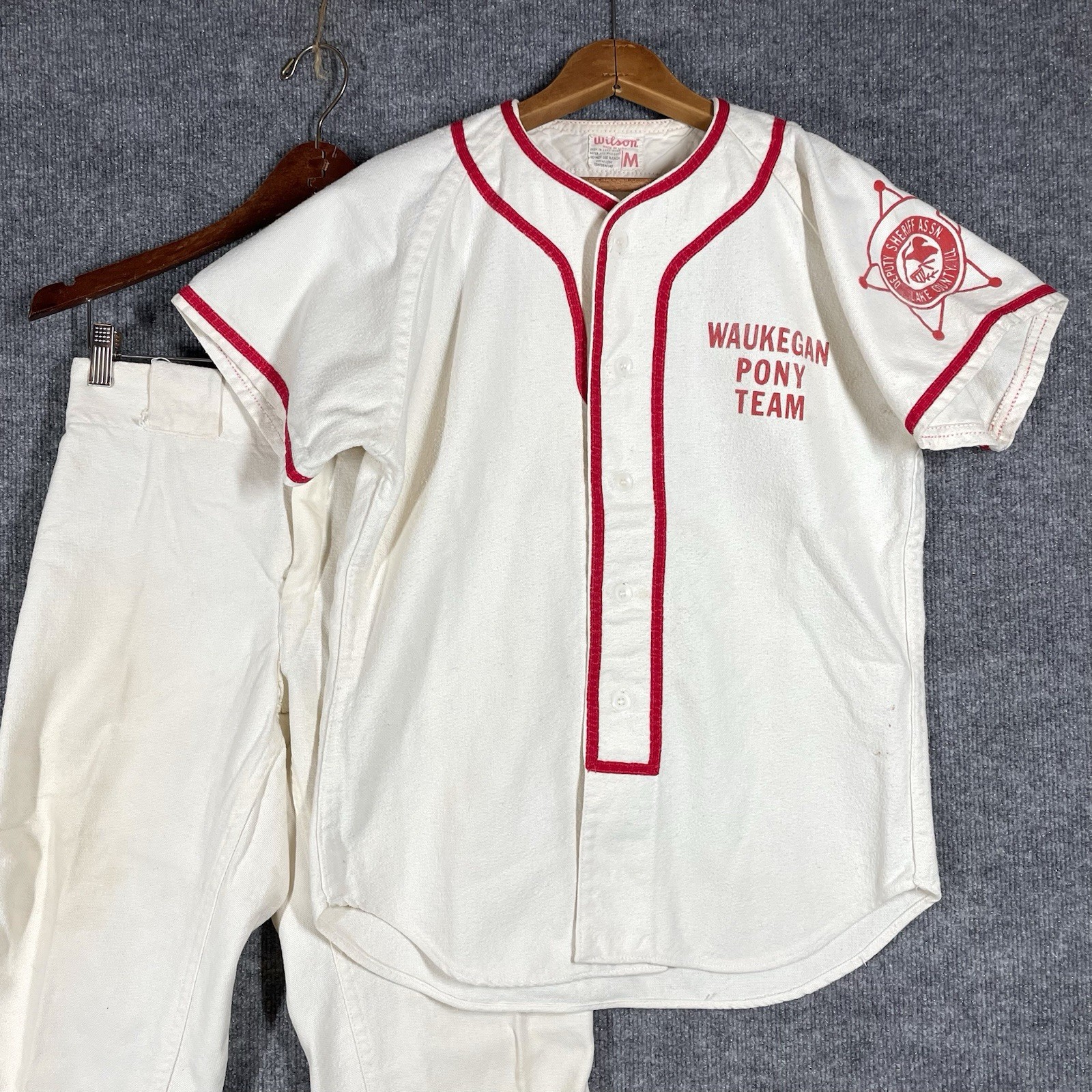 VINTAGE 50s Wilson Baseball Jersey Uniform Youth M Wa… - Gem