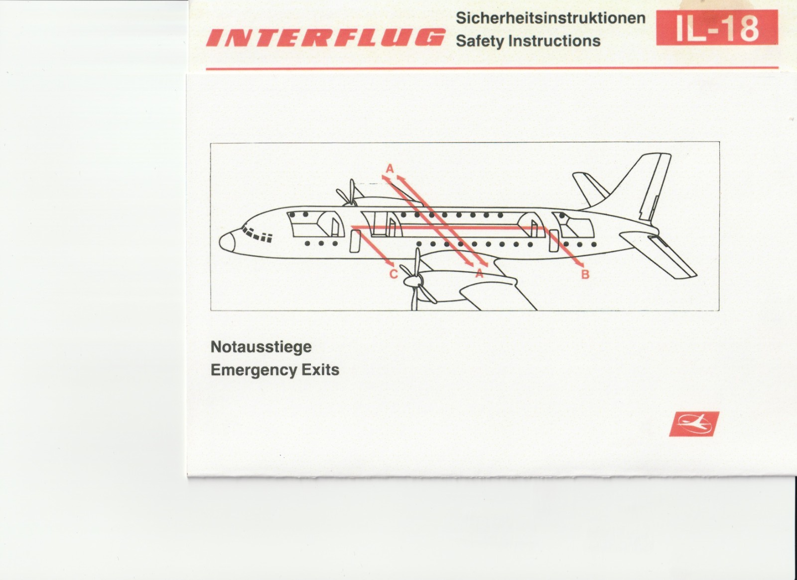 Safety Card INTERFLUG IL-18 siehe Scan | eBay.de