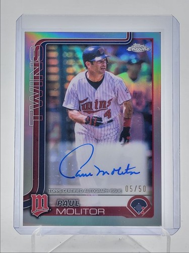 PAUL MOLITOR 2025 TOPPS CHROME LEGENDS AUTOGRAPH REFRACTOR AUTO /50 ...