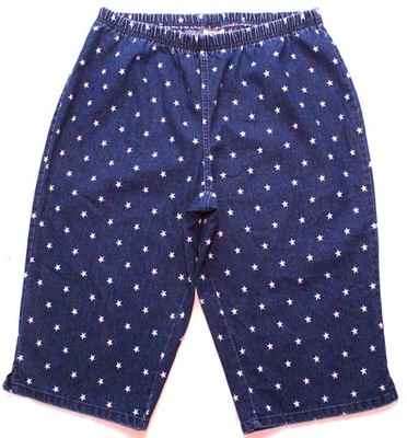 JMS Womens 2X Stretch Capri Pull On Elastic Jeans Just My Size Blue ...