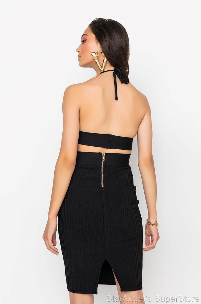 AKIRA WISH LIST BLACK BANDAGE DRESS WITH VINYL BRA TOP SIZE SMALL NWT ...