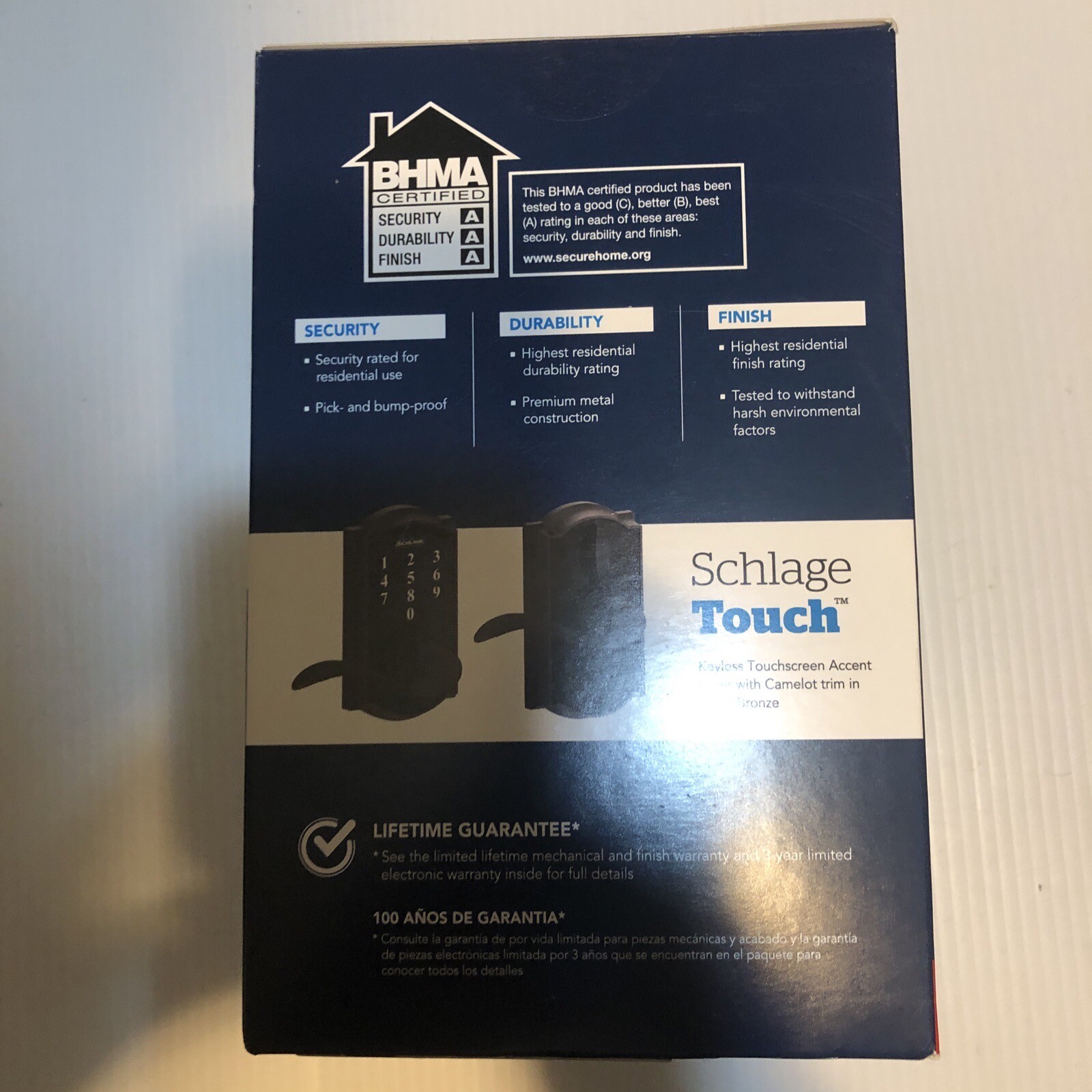 Schlage FE695 V CAM 619 Electric Touch Screen Entry Lock - Black for ...