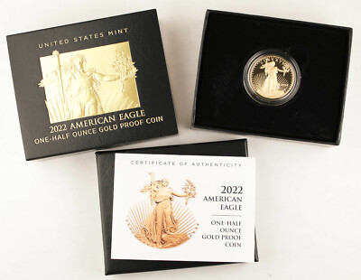 Fresh 2022 $25 1/2 Oz GOLD EAGLE PROOF COIN T2 Type 2 +OGP Ready to ...