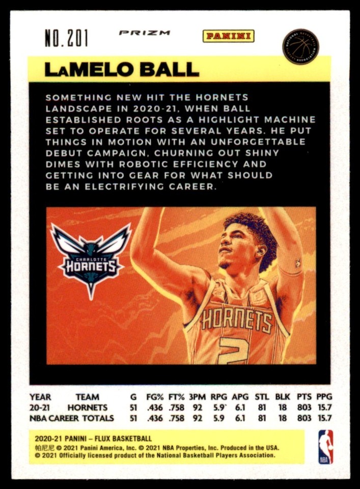 2020-21 Panini Flux Factory Set Pulsar LaMelo Ball Rookie #201 | eBay