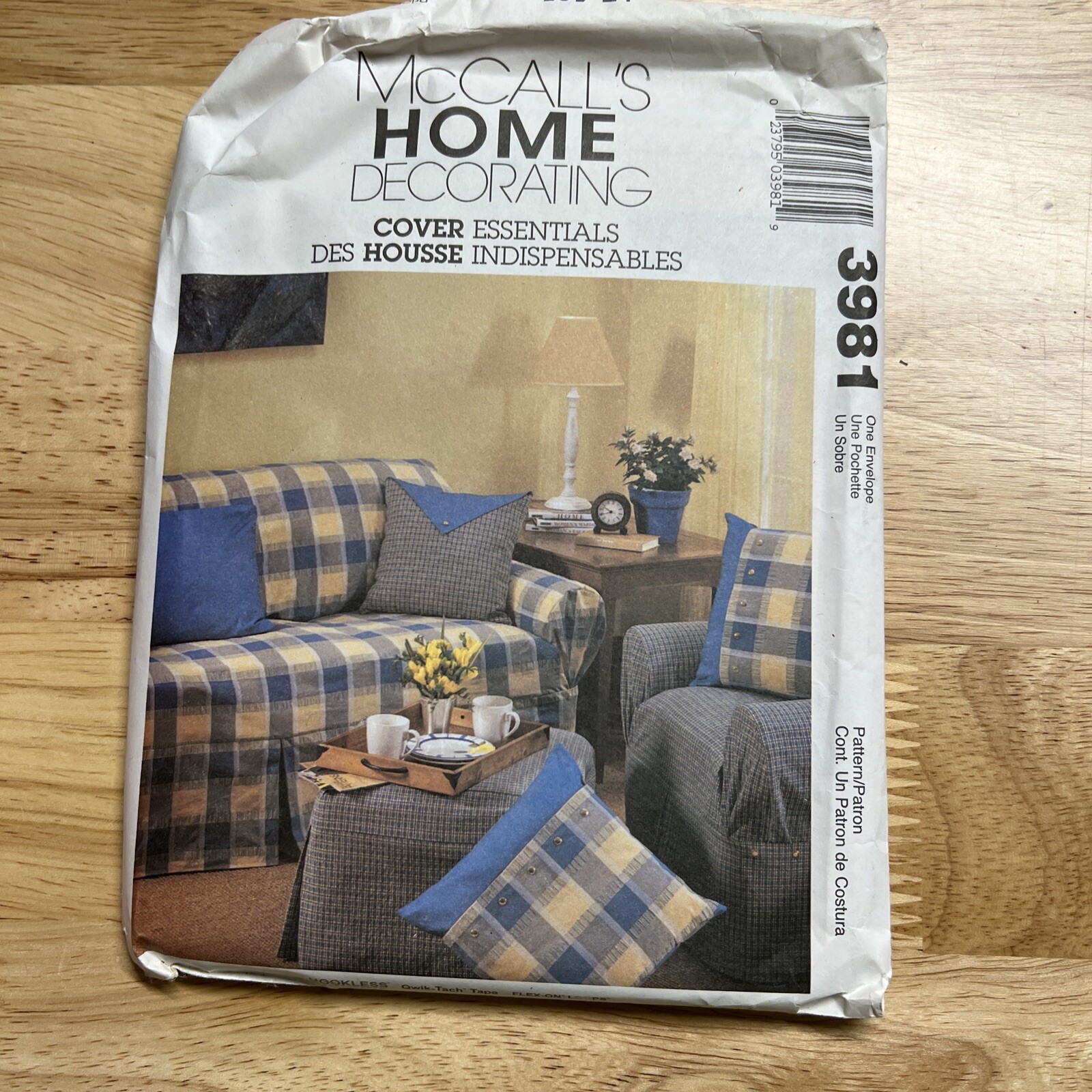 McCall's 3981 Home Decorating Sewing Pattern Sofa & Chair Cover Pillows ...