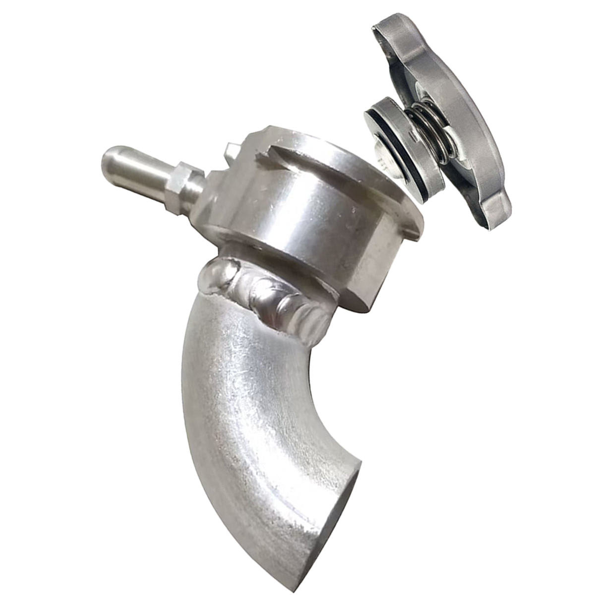90-Degree Bend Aluminum Weld On Radiator Filler Neck Kit Universal W/1. ...