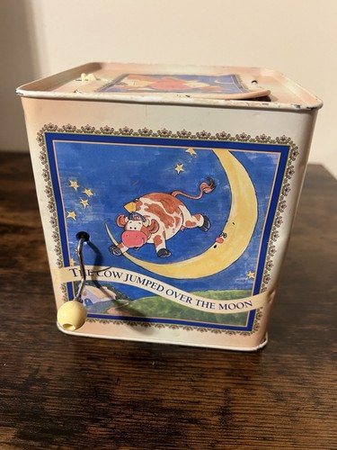 Eden Metal Jack-in-the Box Hey Diddle Diddle Cow Jumped Over Moon 2002 ...