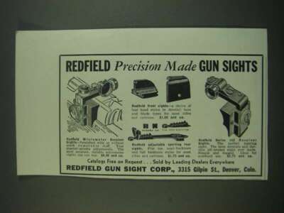 1939 Redfield Sights Ad - Micrometer, Front, Sporting Rear & Series 102 ...
