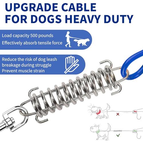 Dog Tie Out Cable 10/20/30ft Dog Runner Cable with Swivel Hook 20FT ...