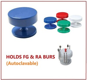 Magnetic Round Dental Lab Bur Block Holder Stand, HOLDS FG & RA BURS ...