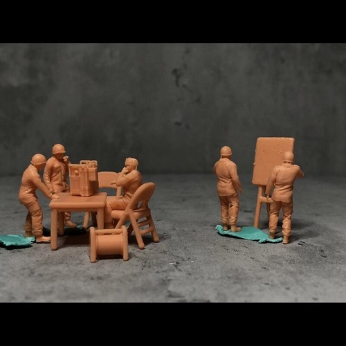 1/72 Cold War German "Field command room"5 man soldier+Full set tool 3D ...