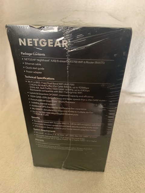 NETGEAR Nighthawk Ax8 WiFi 6 Router Ax5700 (rax75) for sale online | eBay