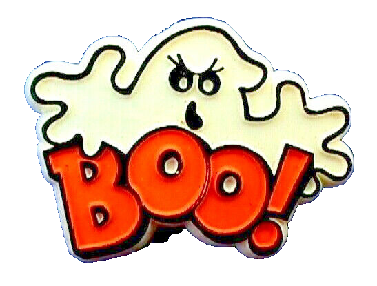 Hallmark PIN Halloween Vintage GLOW IN DARK GHOST BOO! 1981 Brooch NEW ...