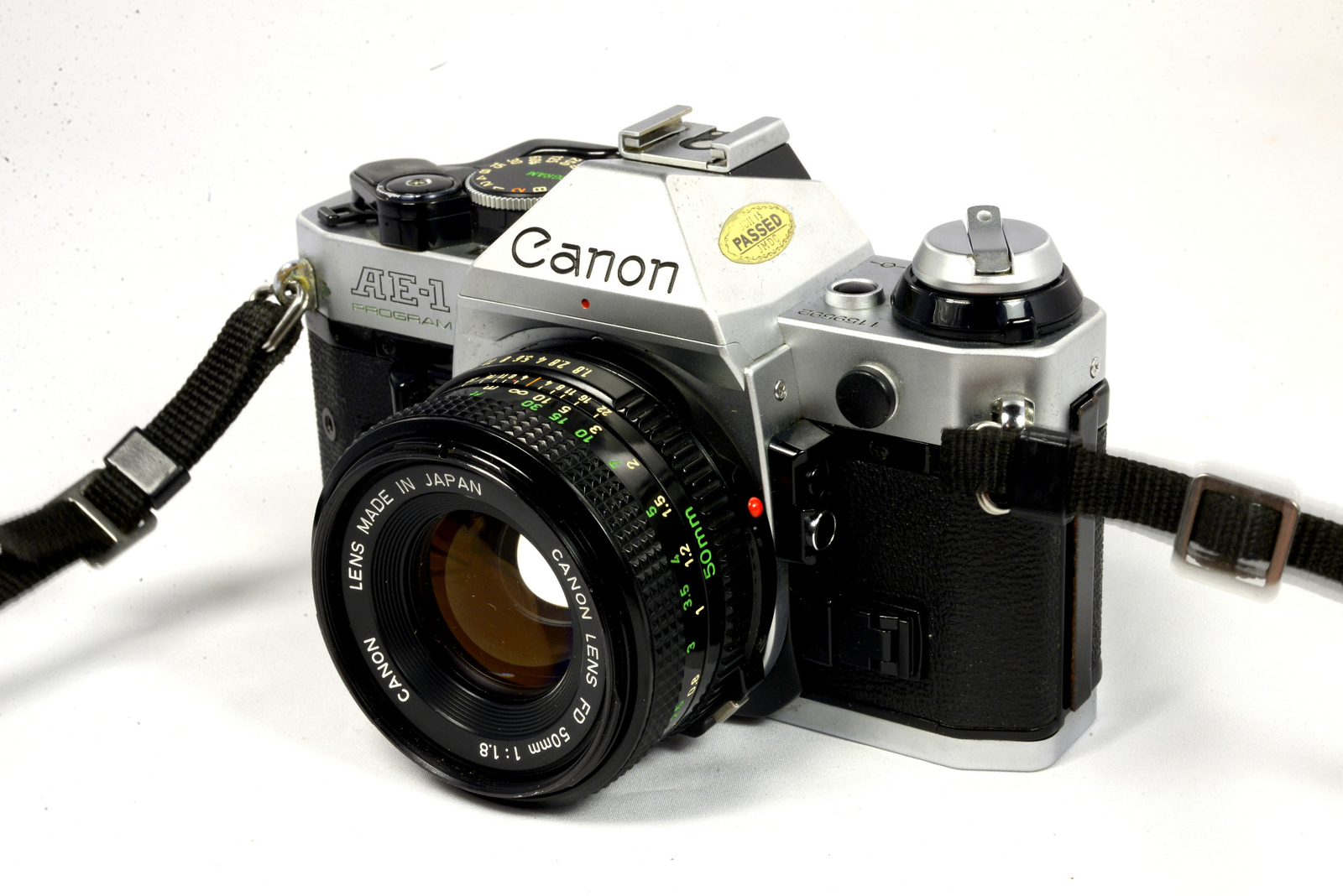 Chrome Canon AE-1 Program SLR Camera+50mm Lens - Very Nice - Tested ...