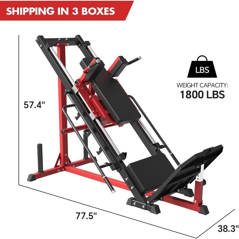 SPART Leg Press Hack Squat Machine Combo，45-Degree Lower Body Special ...