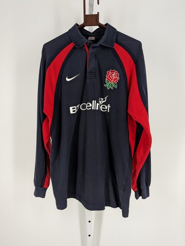 Nike Vintage 90s 2001 England UK Rugby Jersey BTCellnet Rose LS Polo ...
