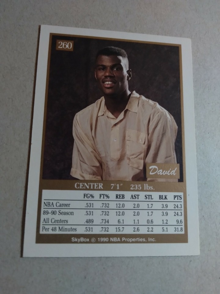 1990-91 SkyBox DAVID ROBINSON #260 | San Antonio Spurs Basketball Card ...
