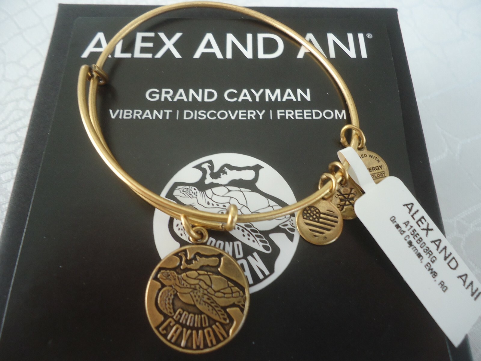 Alex and Ani GRAND CAYMAN Russian Gold Charm Bangle New W/Tag Card ...