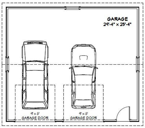 30x26 2-Car Garage -- 780 sqft -- PDF Floor Plan -- Model 1 | eBay