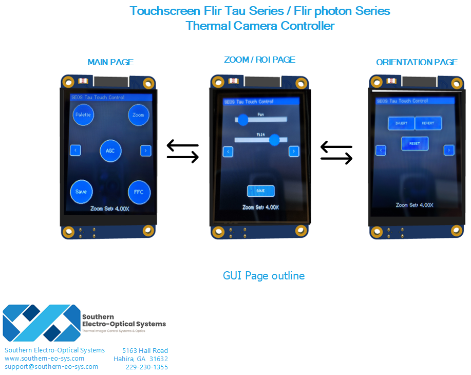 2.8" LCD Touch Flir TAU Thermal Camera Controller 100% MADE IN USA, NOT ...