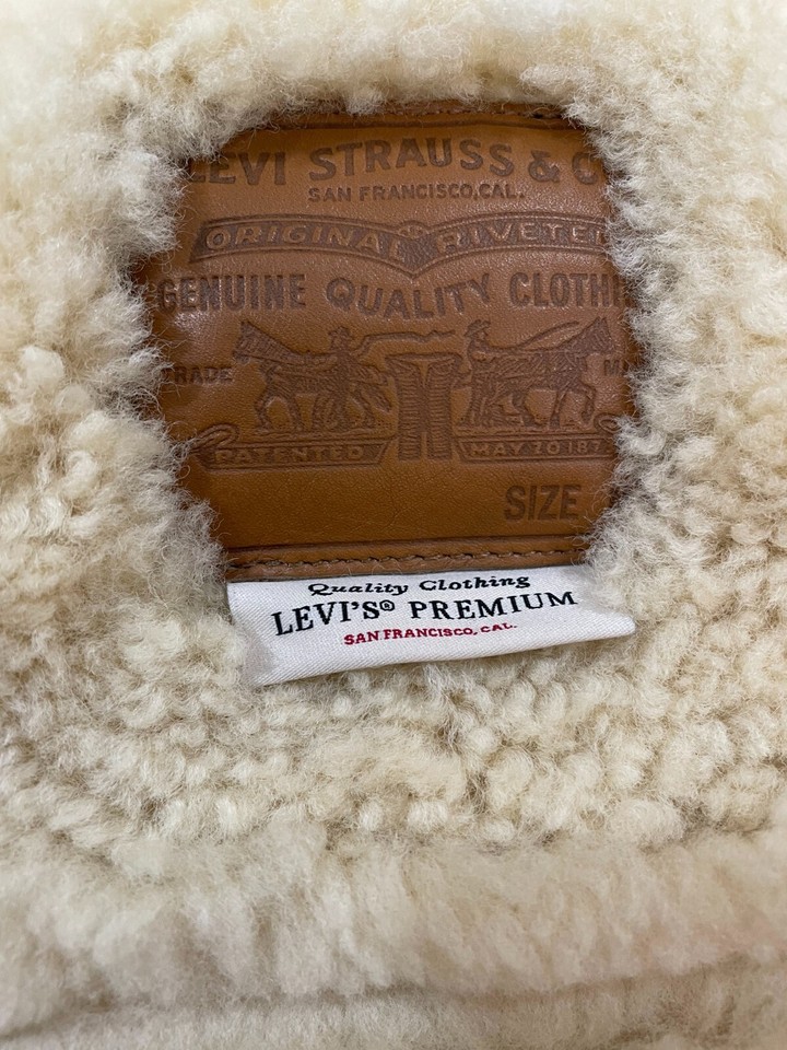 Levi's Men's Shearling Leather Trucker Jacket - Vintage Style (100% ...