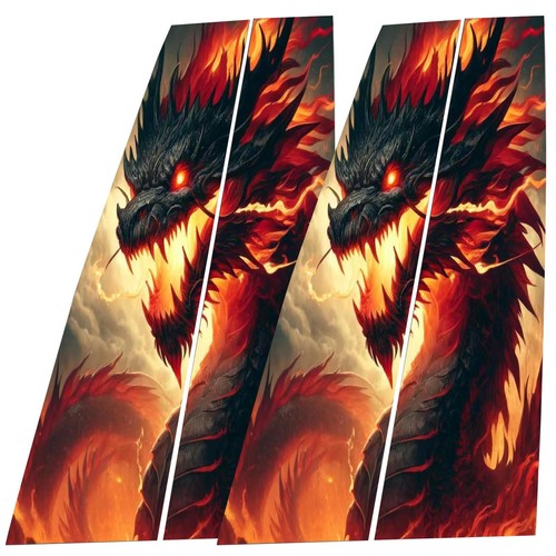 Universal Car Center Pillar Sticker Dragon Wolf Tiger B Pillar Decals ...