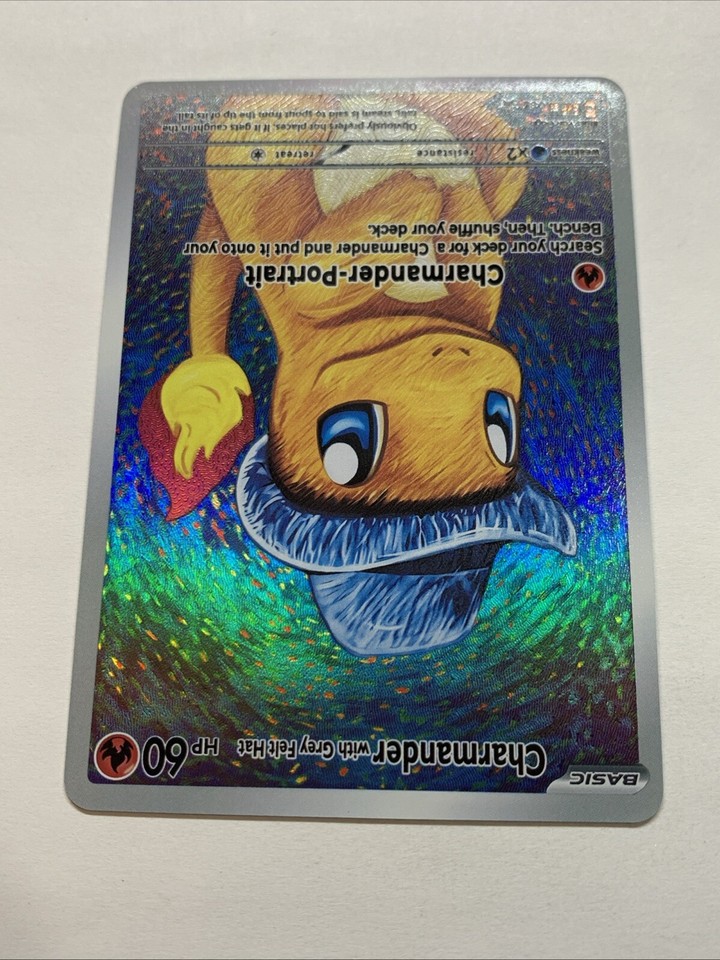 Charmander With Grey Felt Hat Pokémon Card Holo Foil Art Anime Van Gogh ...