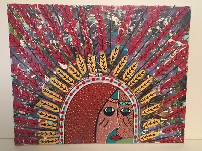 January 2007 Priestess by Billy Roper Folk Art Painting on Canvas 20" x ...