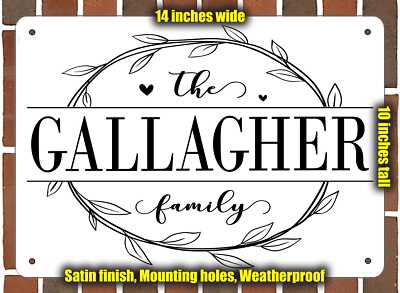 Gallagher Family Decorative Metal Door or Wall Plaque (Style 1) | eBay