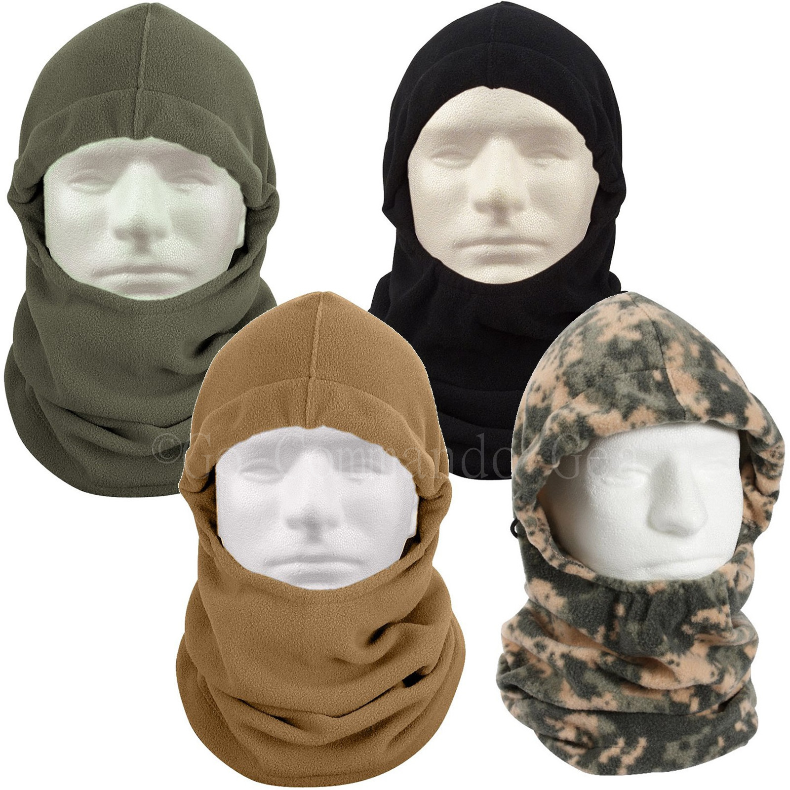 Polar Fleece Adjustable Balaclava Cold Weather Comfy Head & Neck Warmer ...