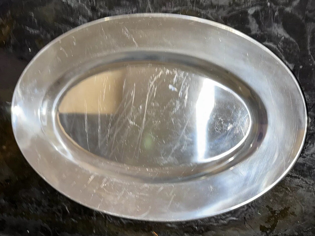 Vintage Oval Stainless Steel Serving Tray | eBay