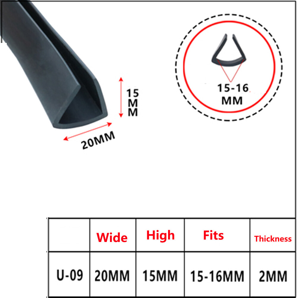 0.5mm-41mm Rubber U Shape Guard Edging Trim Seal Strip Door Table Edge ...
