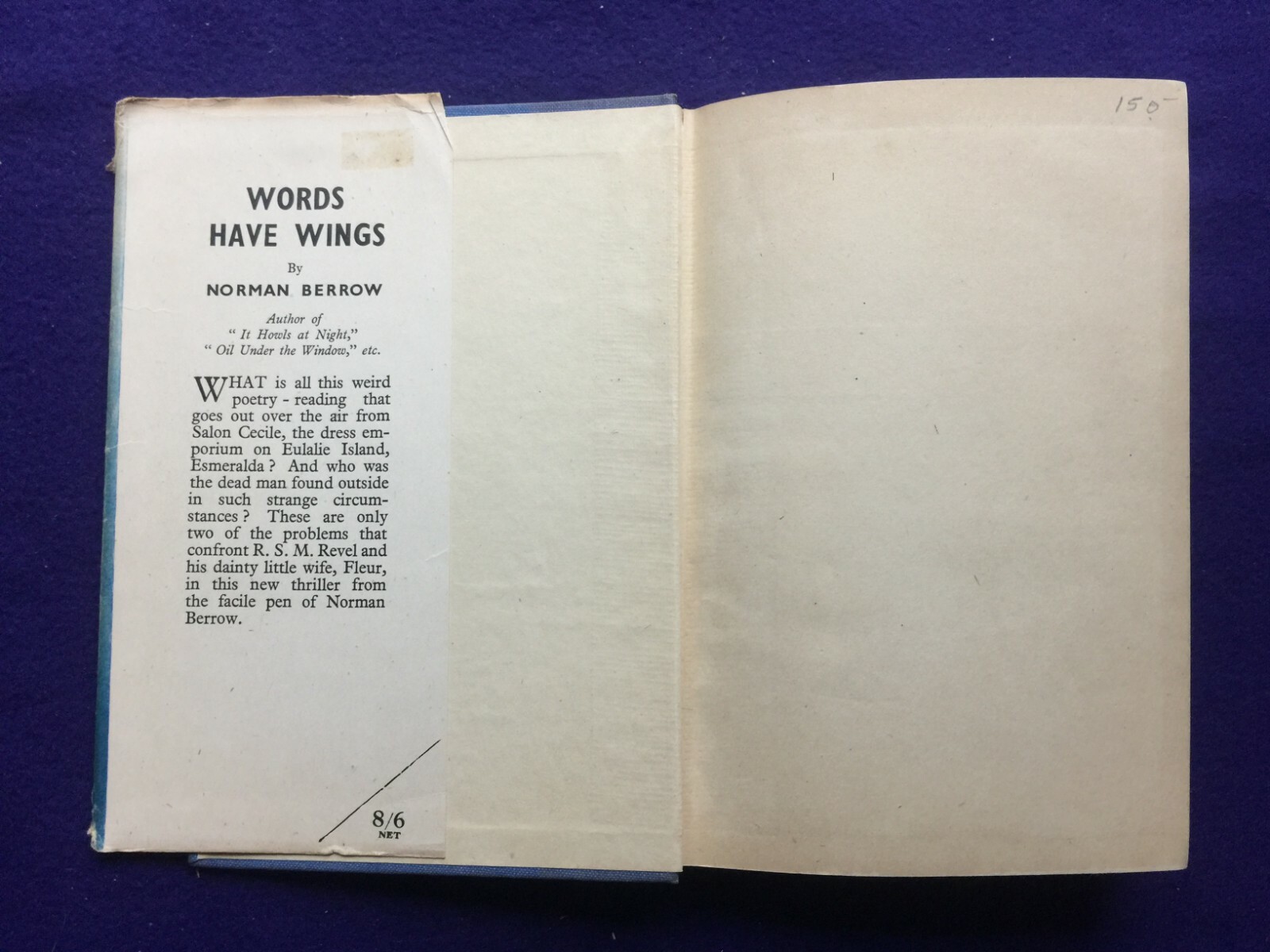 Norman BERROW. WORDS HAVE WINGS. 1st Edition 1946 in dj Ward Lock & Co ...